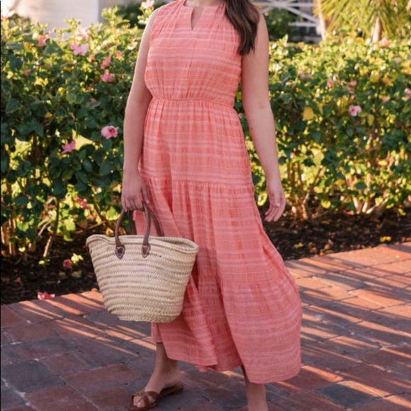 Gal Meets Glam | Dresses | New Gal Meets Glam Fiona Tiered Maxi Peach ...